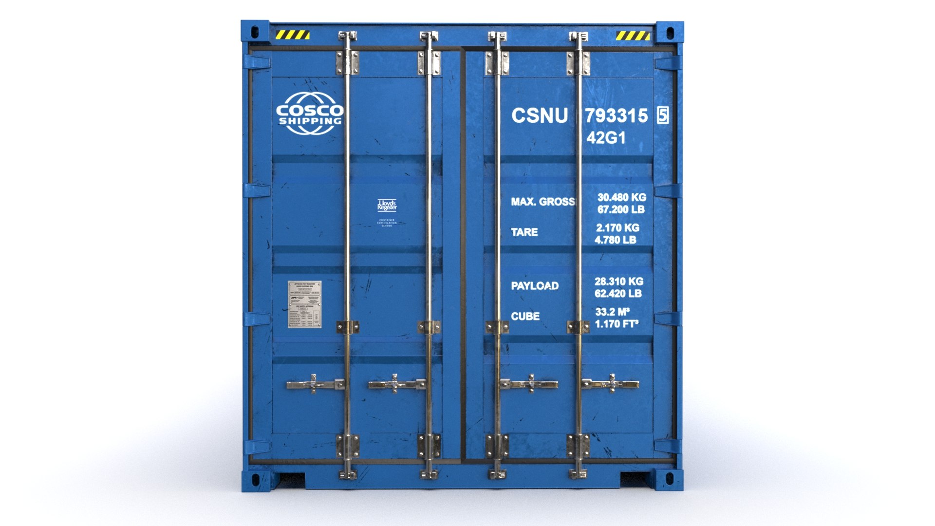 20 ft COSCO standard shipping container 3D - TurboSquid 2004502