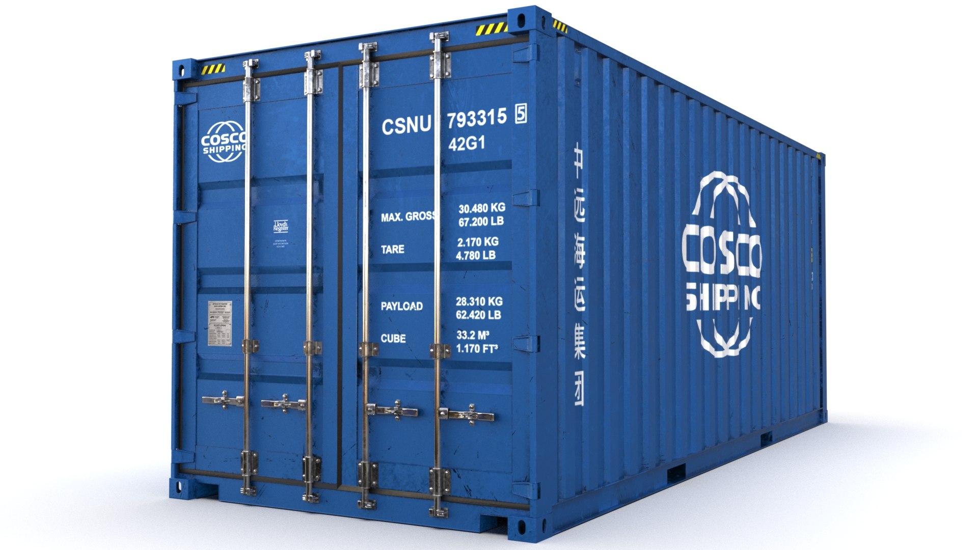 20 ft COSCO standard shipping container 3D - TurboSquid 2004502