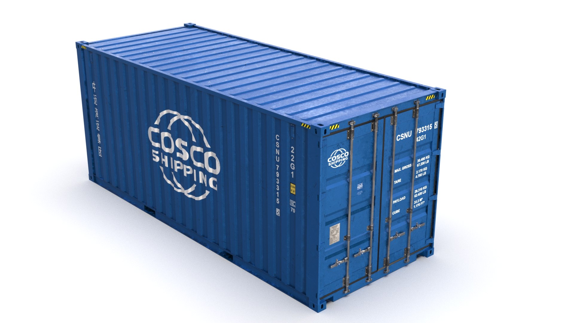 20 ft COSCO standard shipping container 3D - TurboSquid 2004502