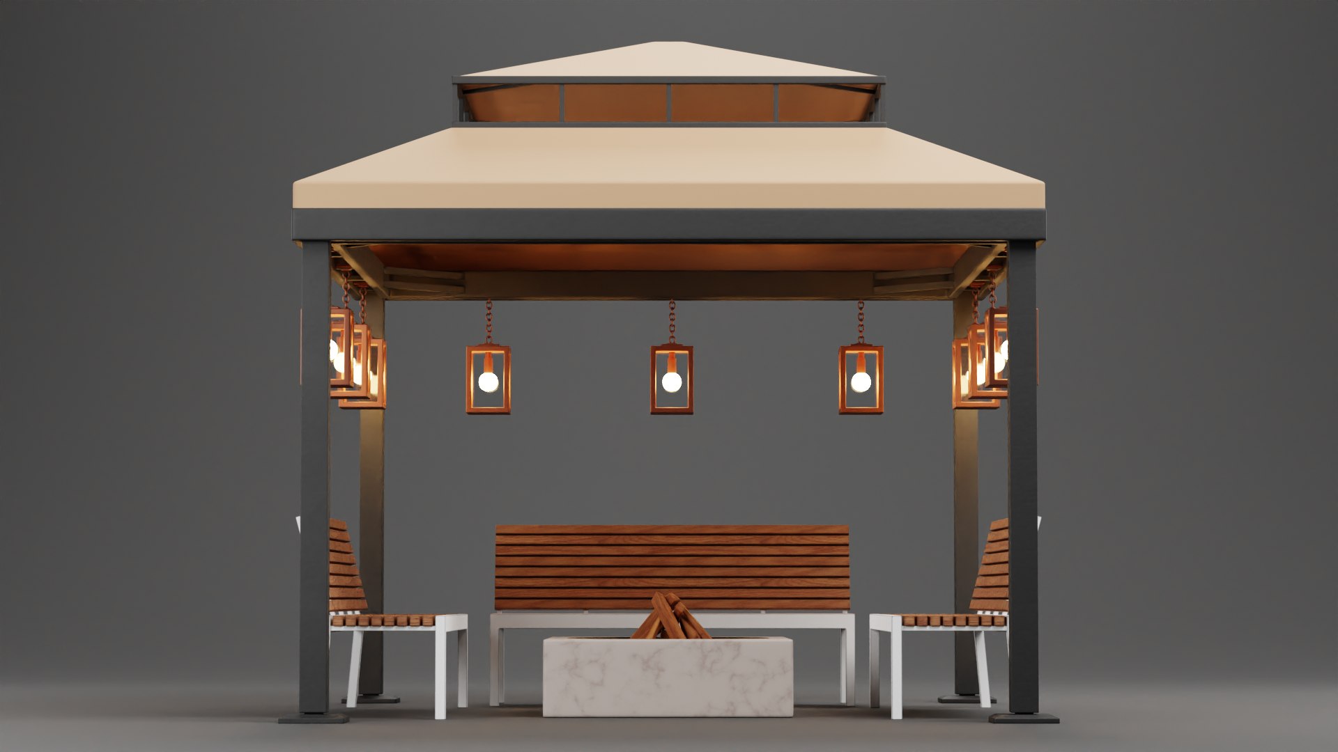 3D Gazebo Setups - Four Types Model - TurboSquid 2121465