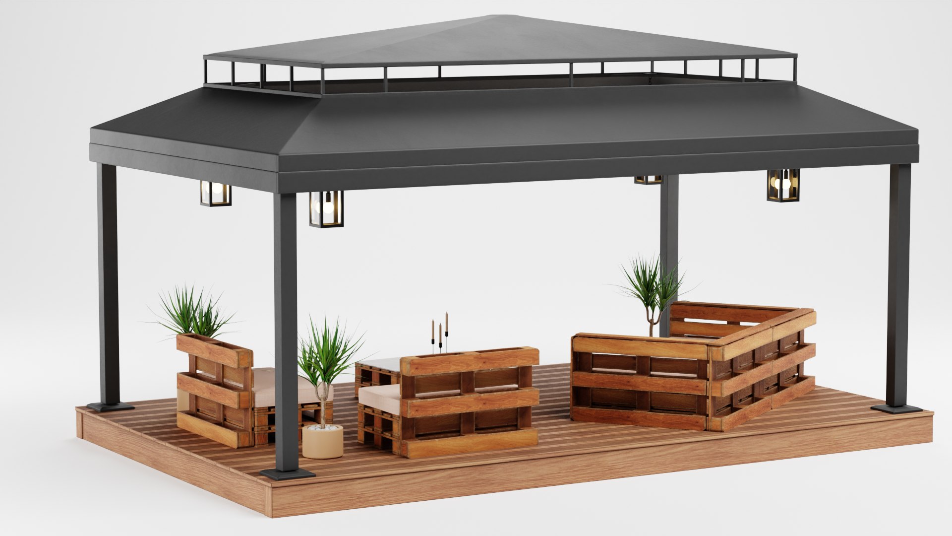 3D Gazebo Setups - Four Types Model - TurboSquid 2121465