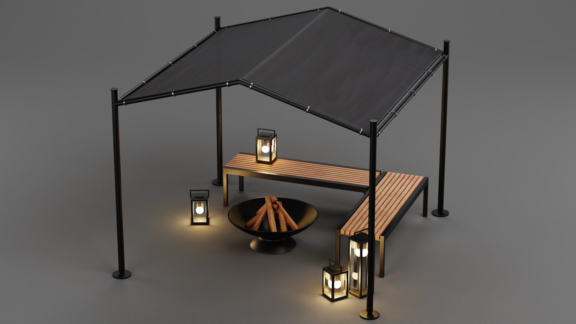 3D Gazebo Setups - Four Types model - TurboSquid 2121465