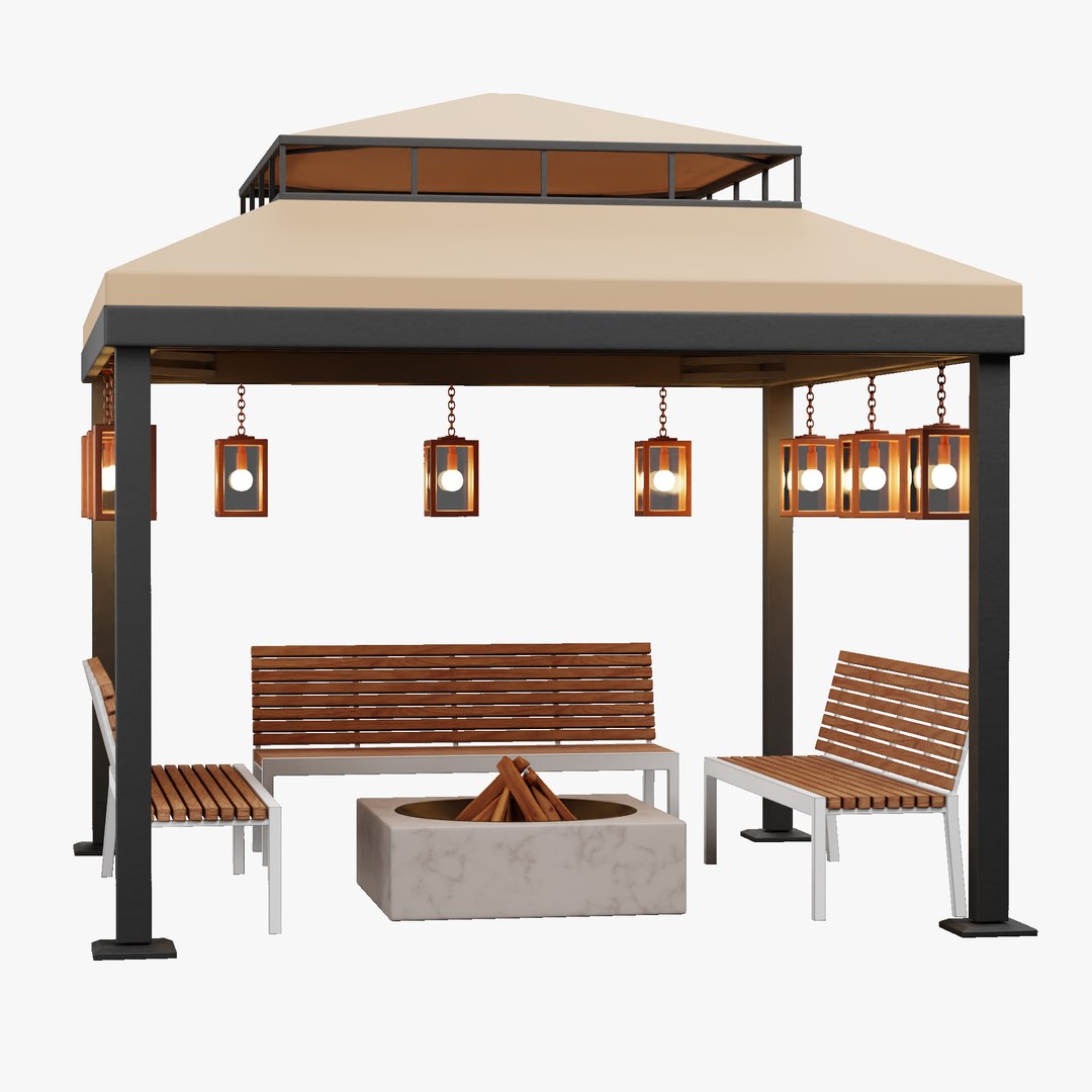 3D Gazebo Setups - Four Types Model - TurboSquid 2121465