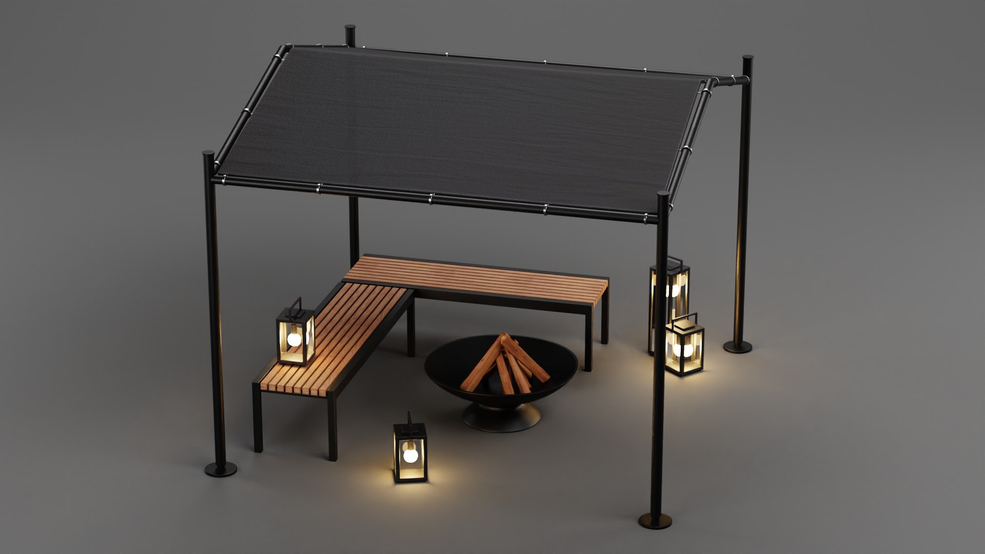 3D Gazebo Setups - Four Types model - TurboSquid 2121465