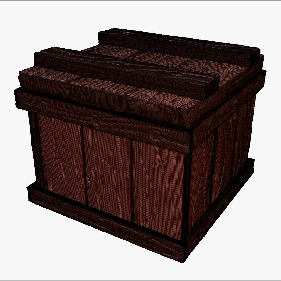 Sculpt Stylized Wooden Box 3d Model