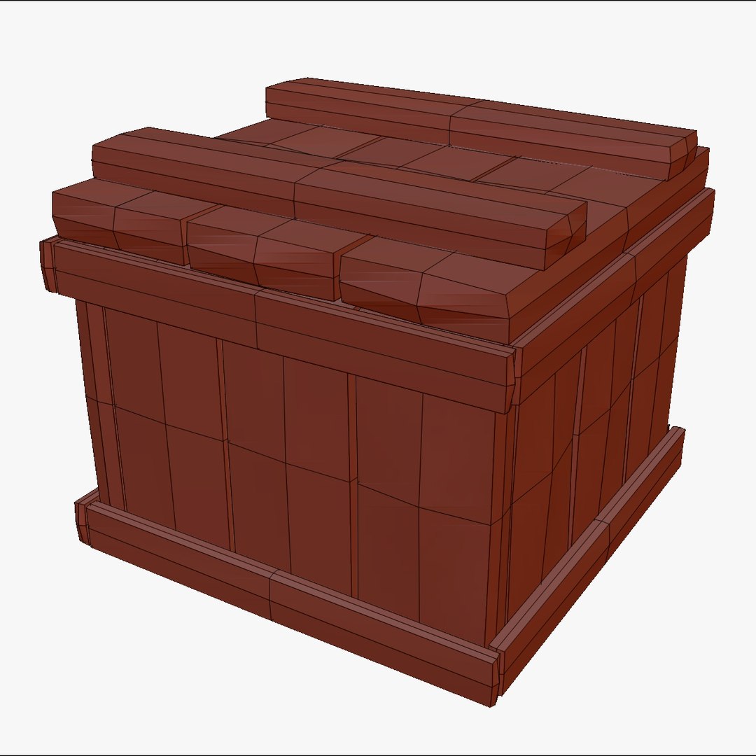 Sculpt Stylized Wooden Box 3d Model