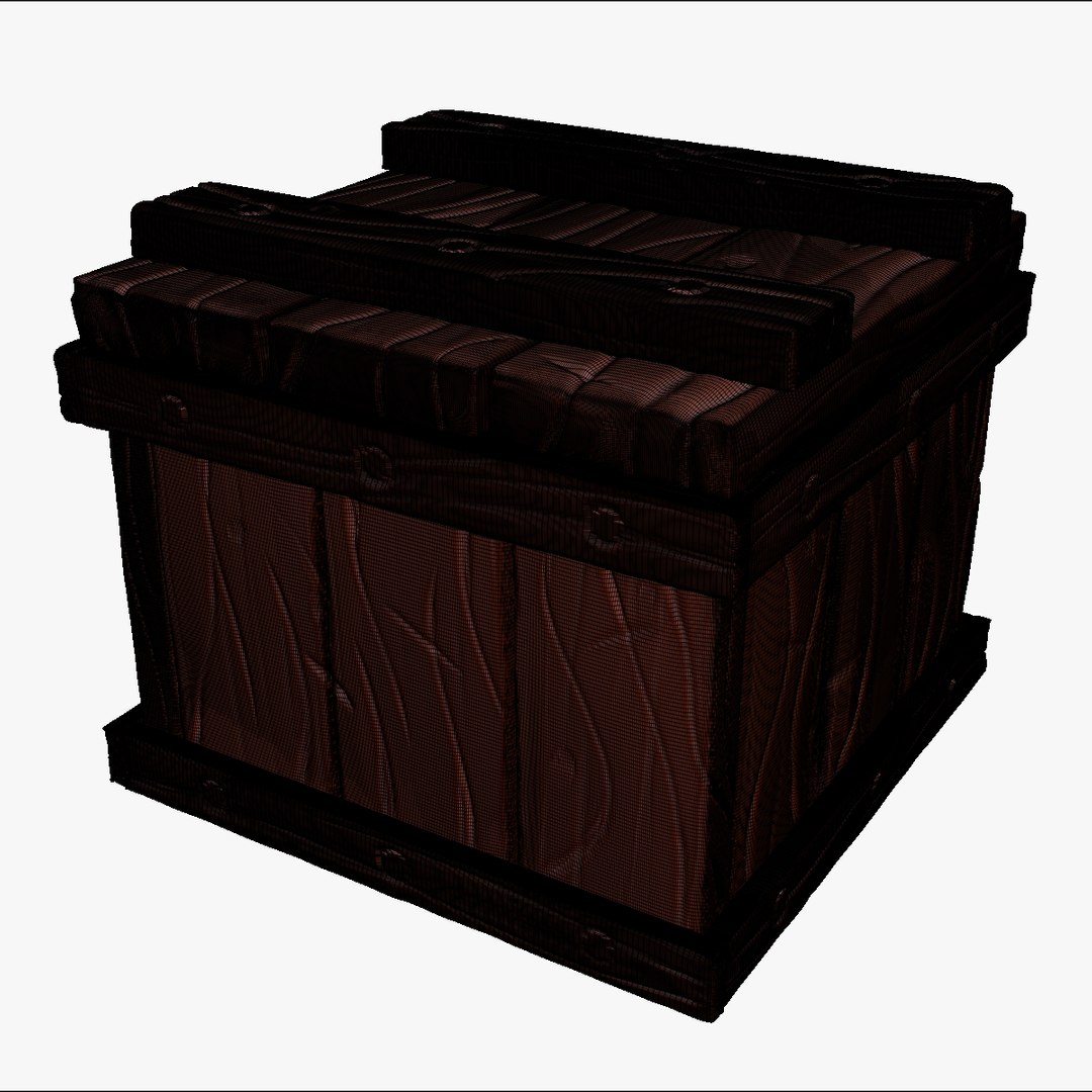 Sculpt Stylized Wooden Box 3d Model