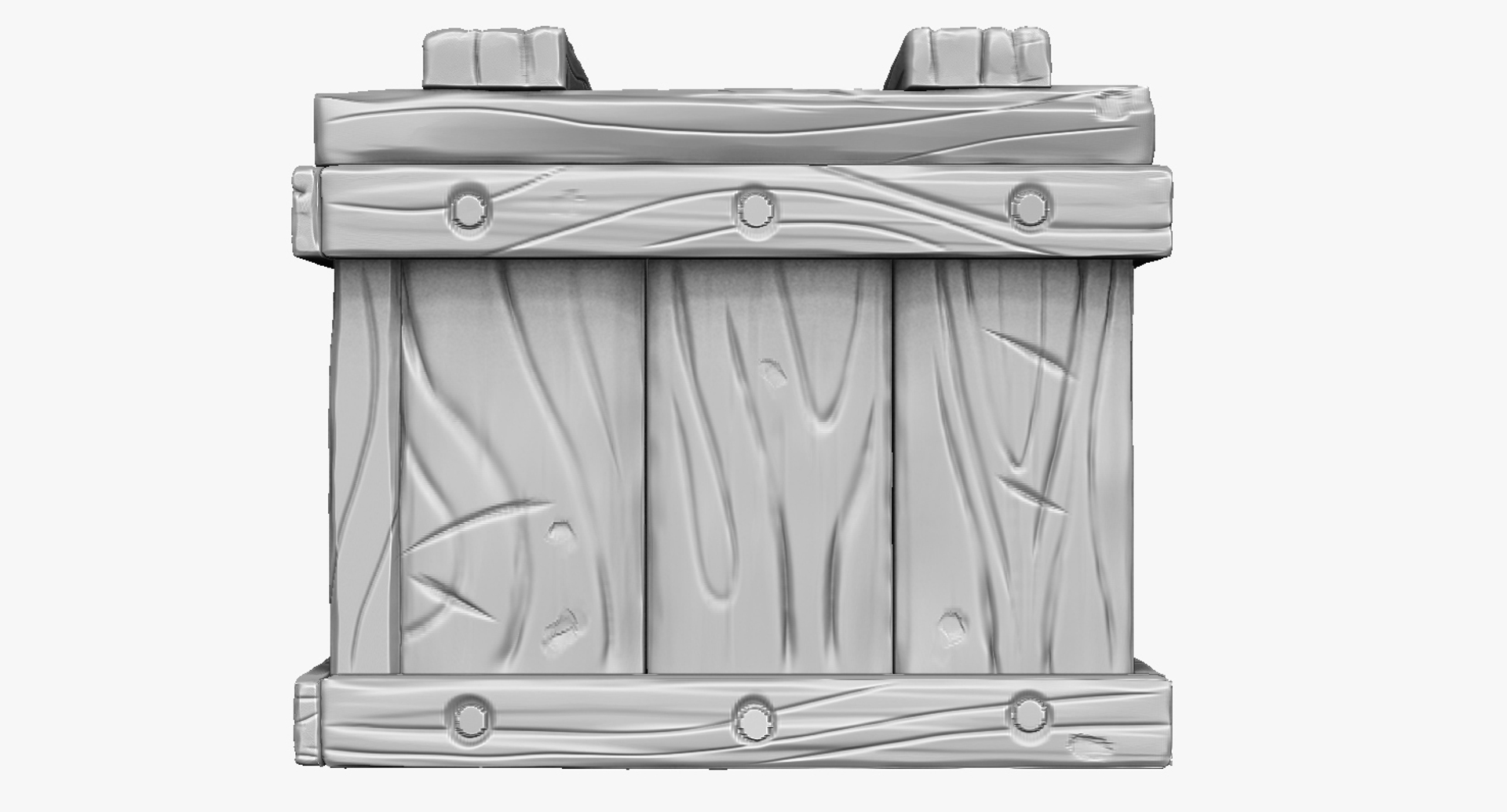Sculpt Stylized Wooden Box 3d Model