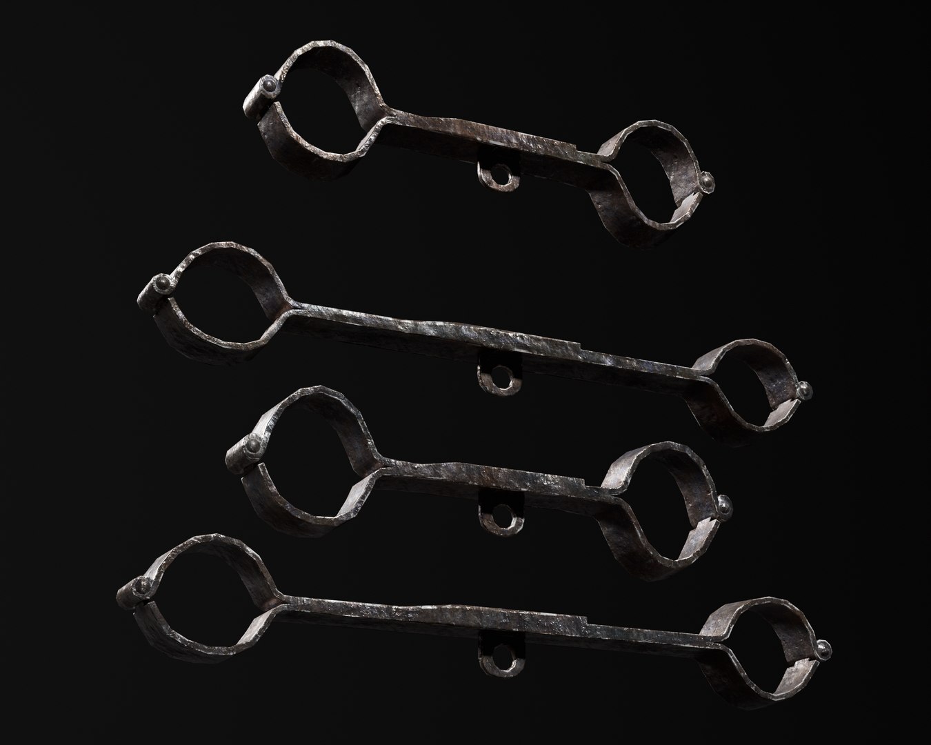 Iron Foot And Hand Shackles Model - TurboSquid 2251655
