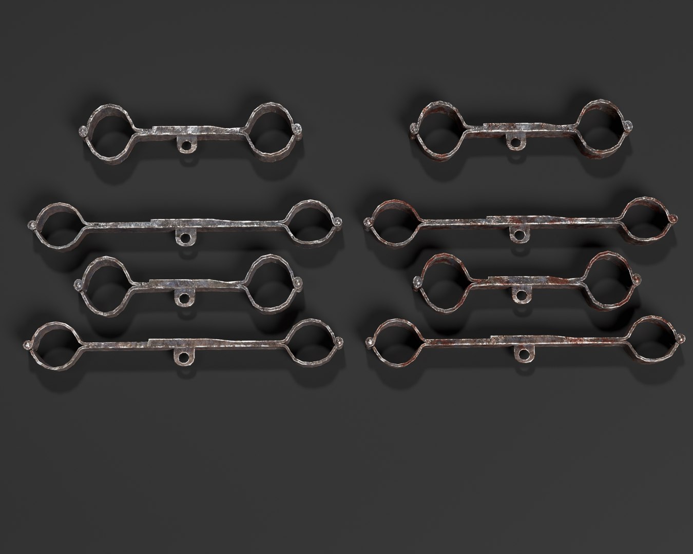 Iron Foot And Hand Shackles Model - TurboSquid 2251655