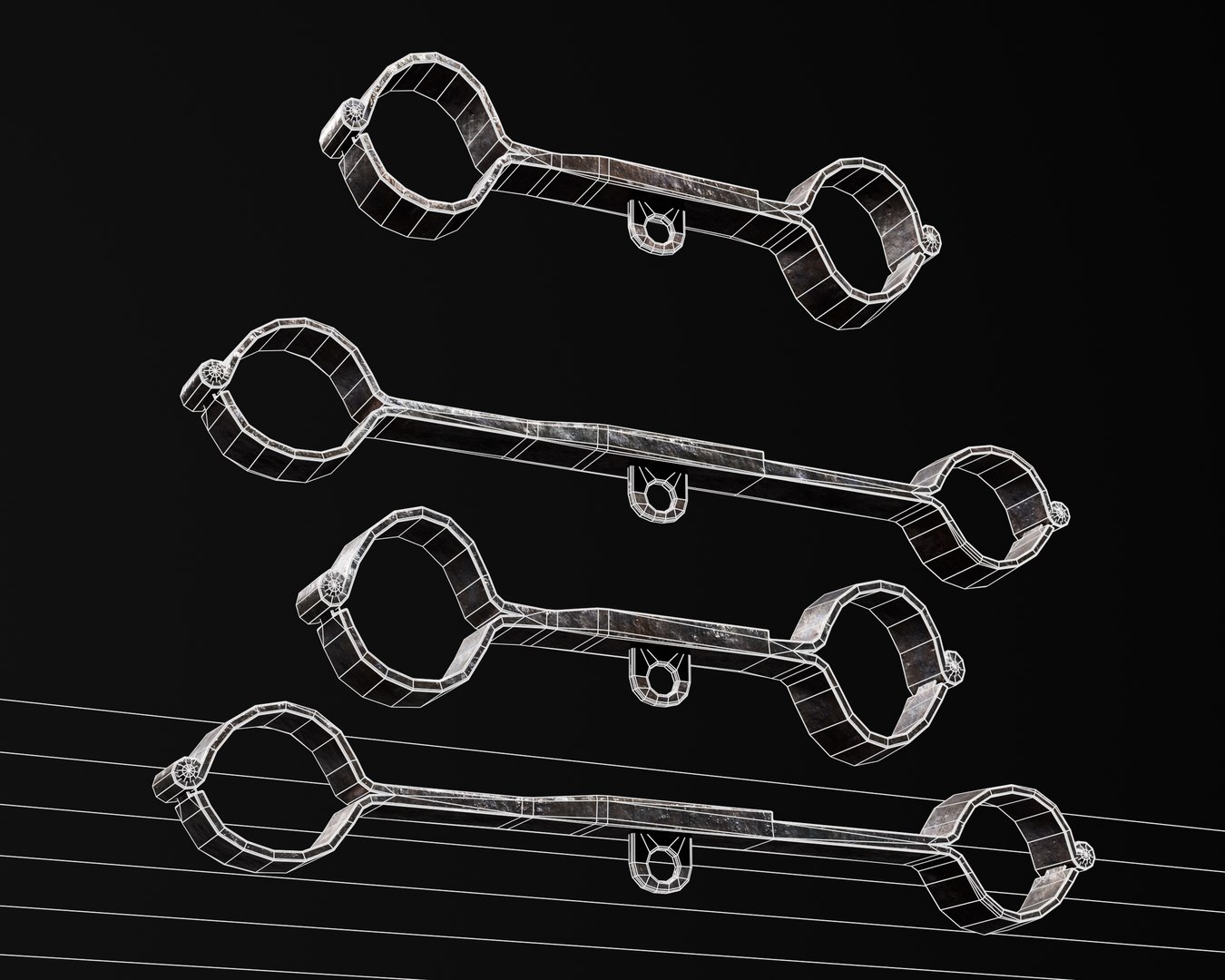 Iron Foot And Hand Shackles Model - TurboSquid 2251655