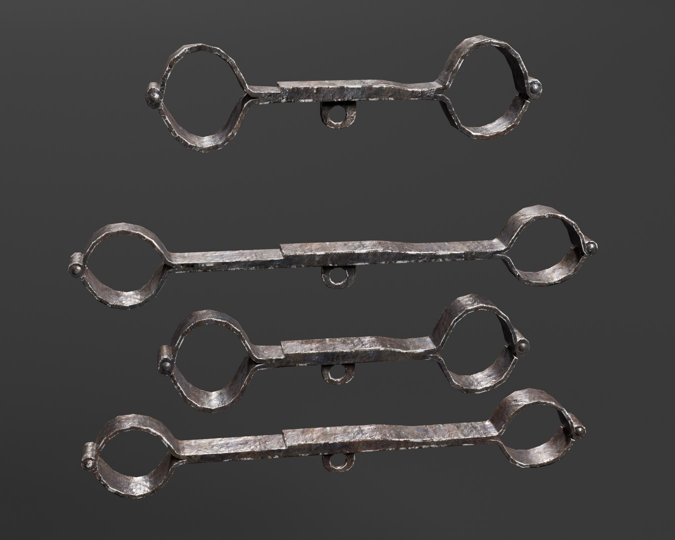 Iron Foot And Hand Shackles Model - TurboSquid 2251655