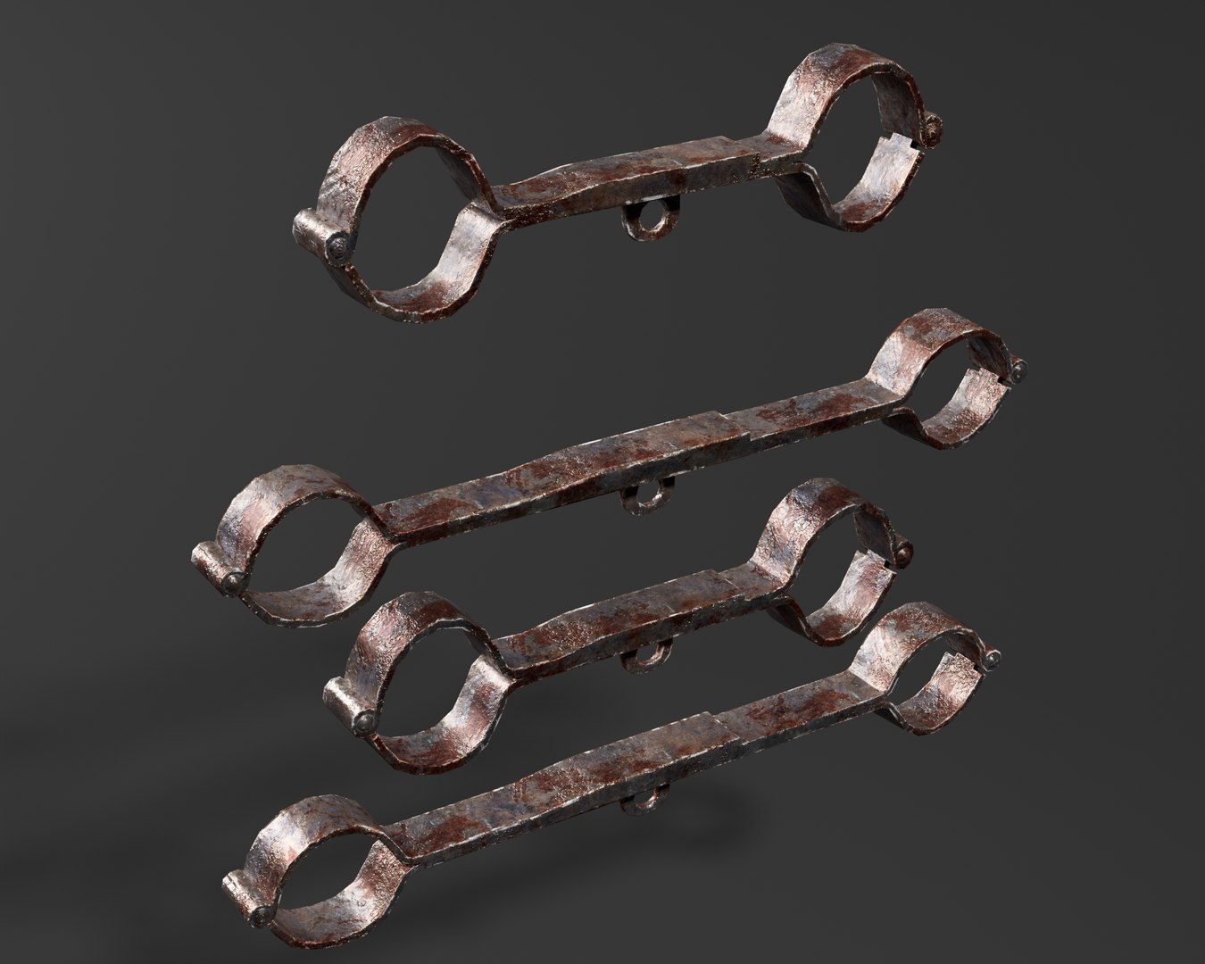 Iron Foot And Hand Shackles Model - TurboSquid 2251655