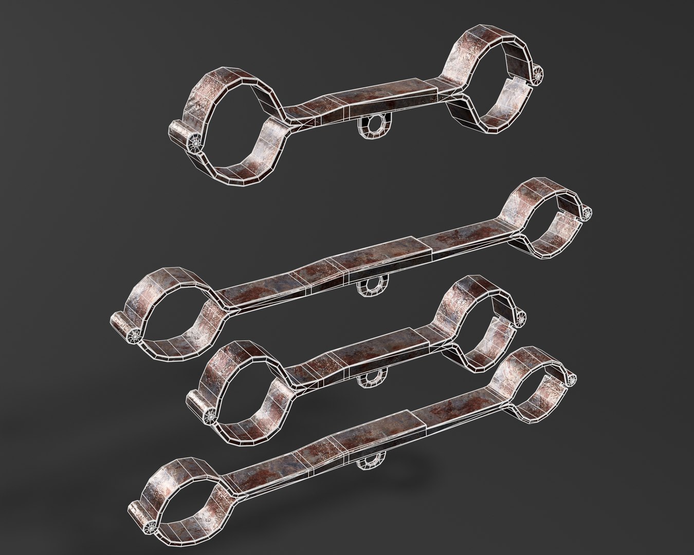 Iron Foot And Hand Shackles Model - TurboSquid 2251655