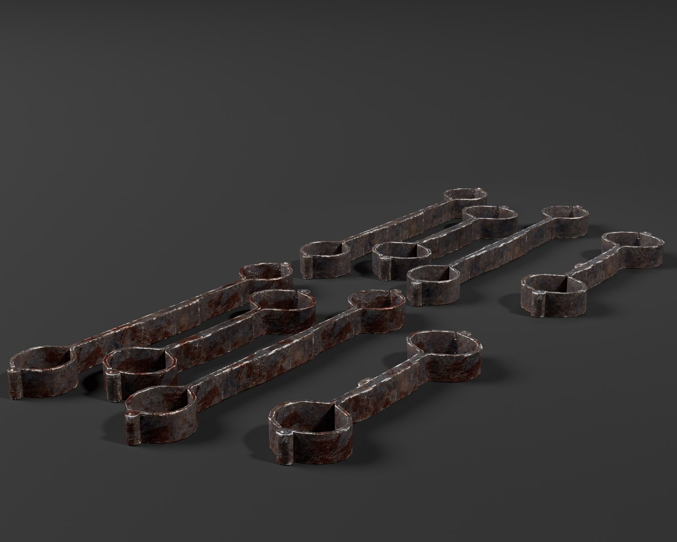 Iron Foot And Hand Shackles Model - TurboSquid 2251655
