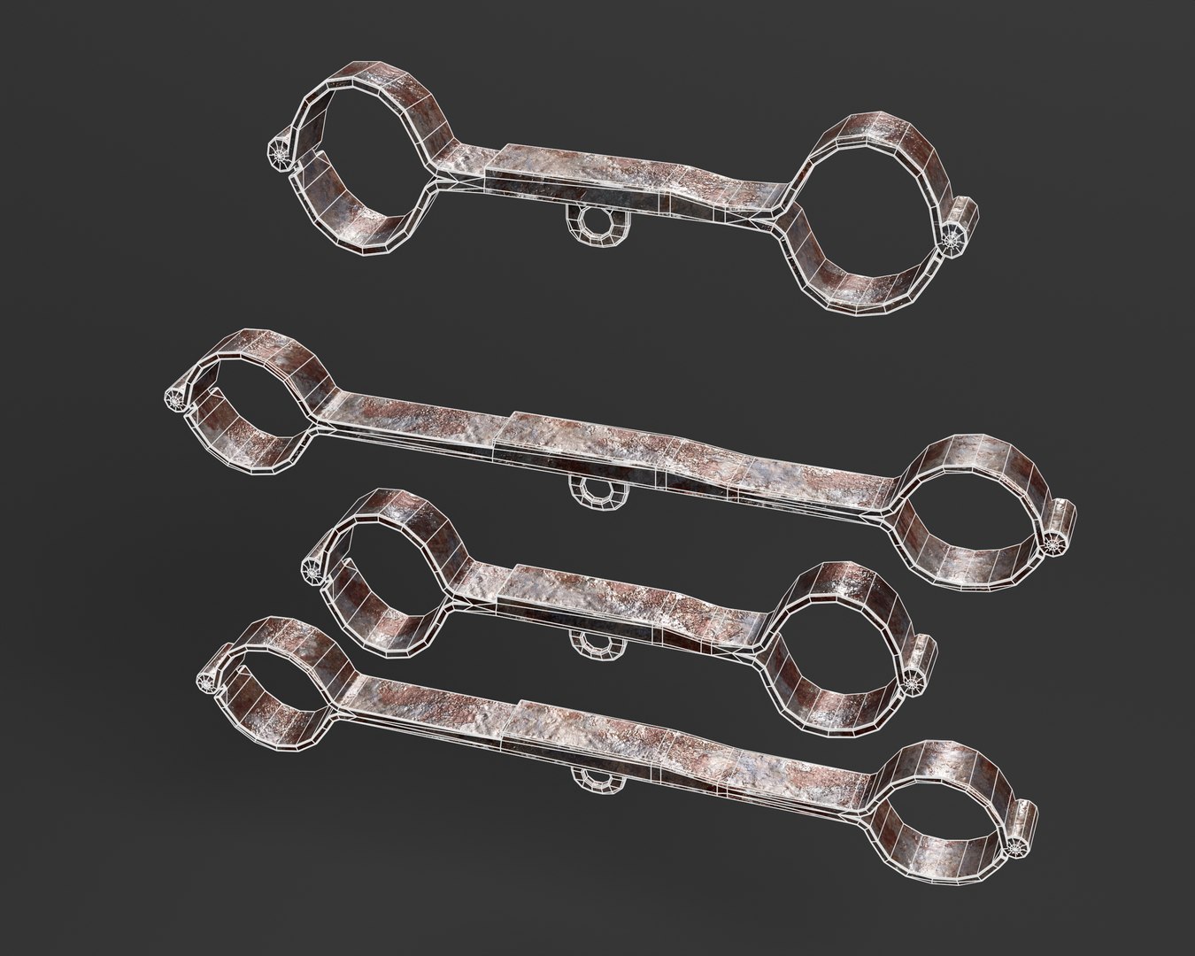 Iron Foot And Hand Shackles Model - TurboSquid 2251655