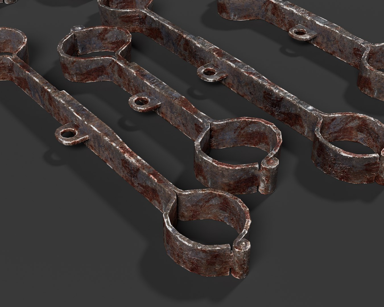 Iron Foot And Hand Shackles Model - TurboSquid 2251655