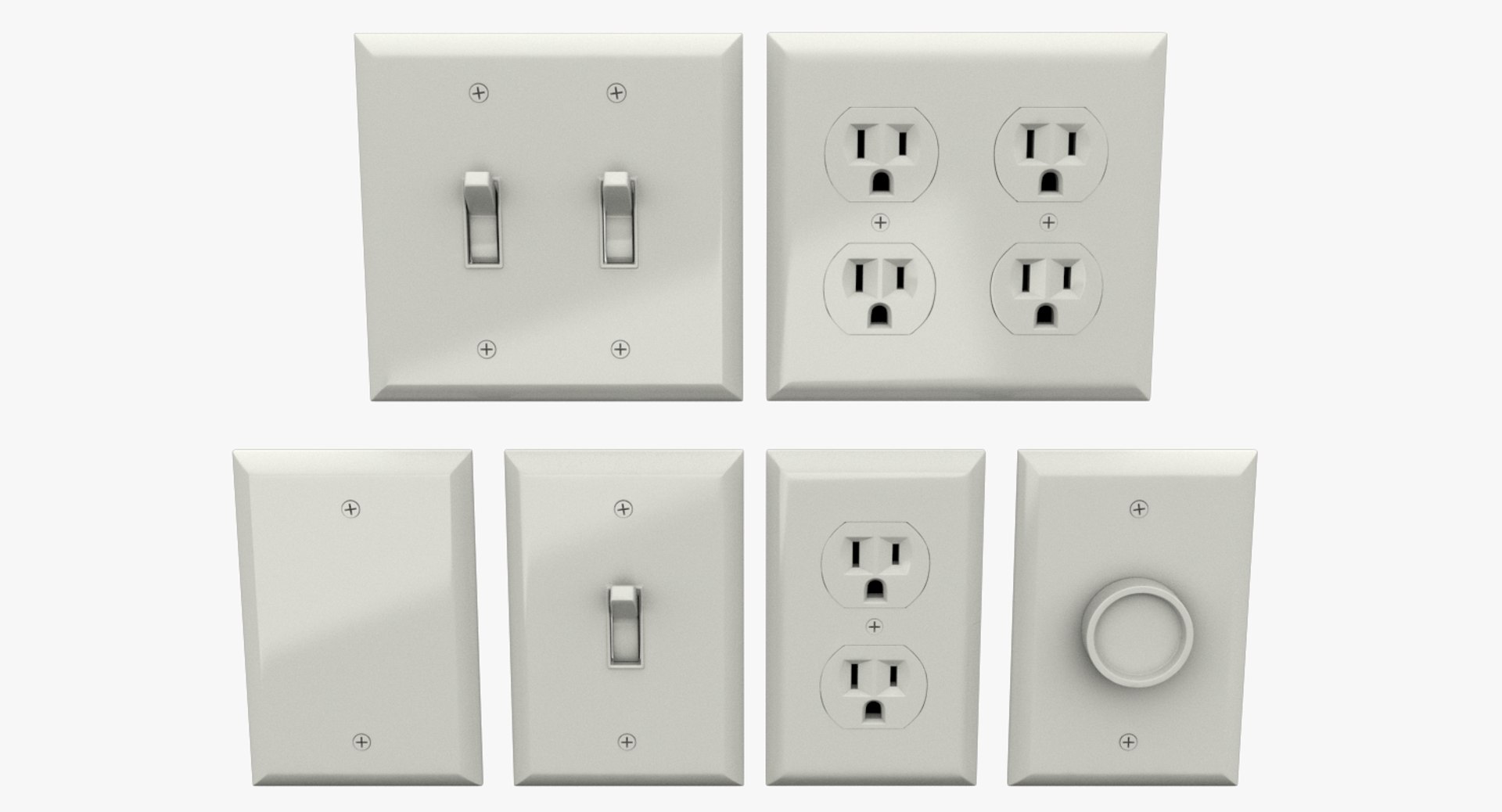 3D Light Switches Outlets - TurboSquid 1402419
