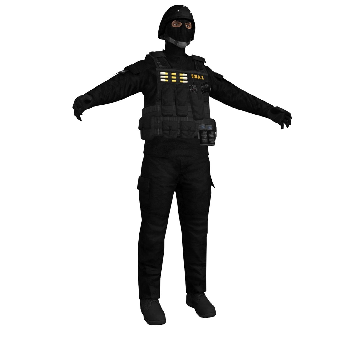 3d Swat Soldier Scene Model