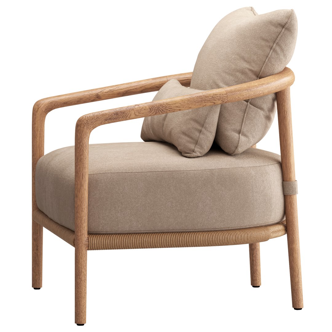 3D RH Evia Teak Lounge Chair - TurboSquid 2335241