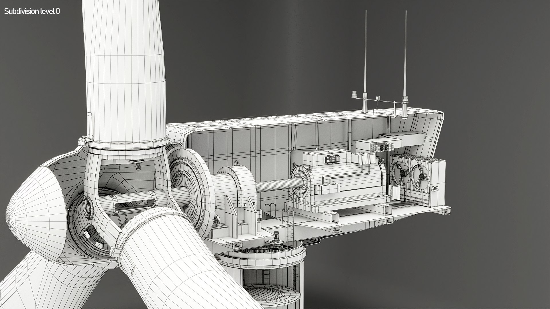 3D Offshore Wind Turbine Cutaway - TurboSquid 2185480