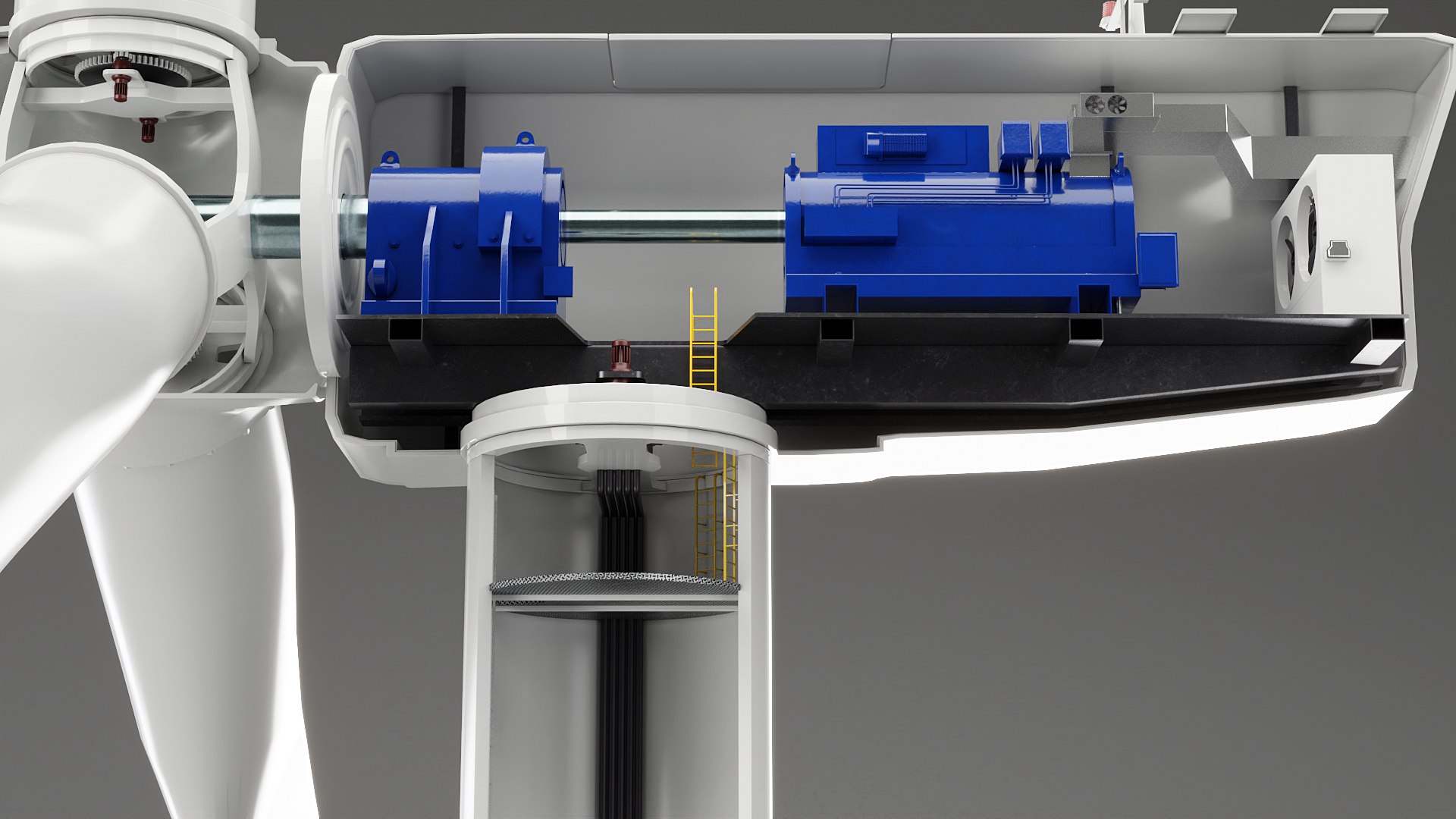 3D Offshore Wind Turbine Cutaway - TurboSquid 2185480