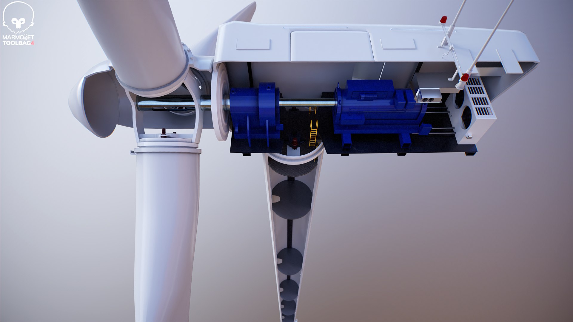 3D Offshore Wind Turbine Cutaway - TurboSquid 2185480