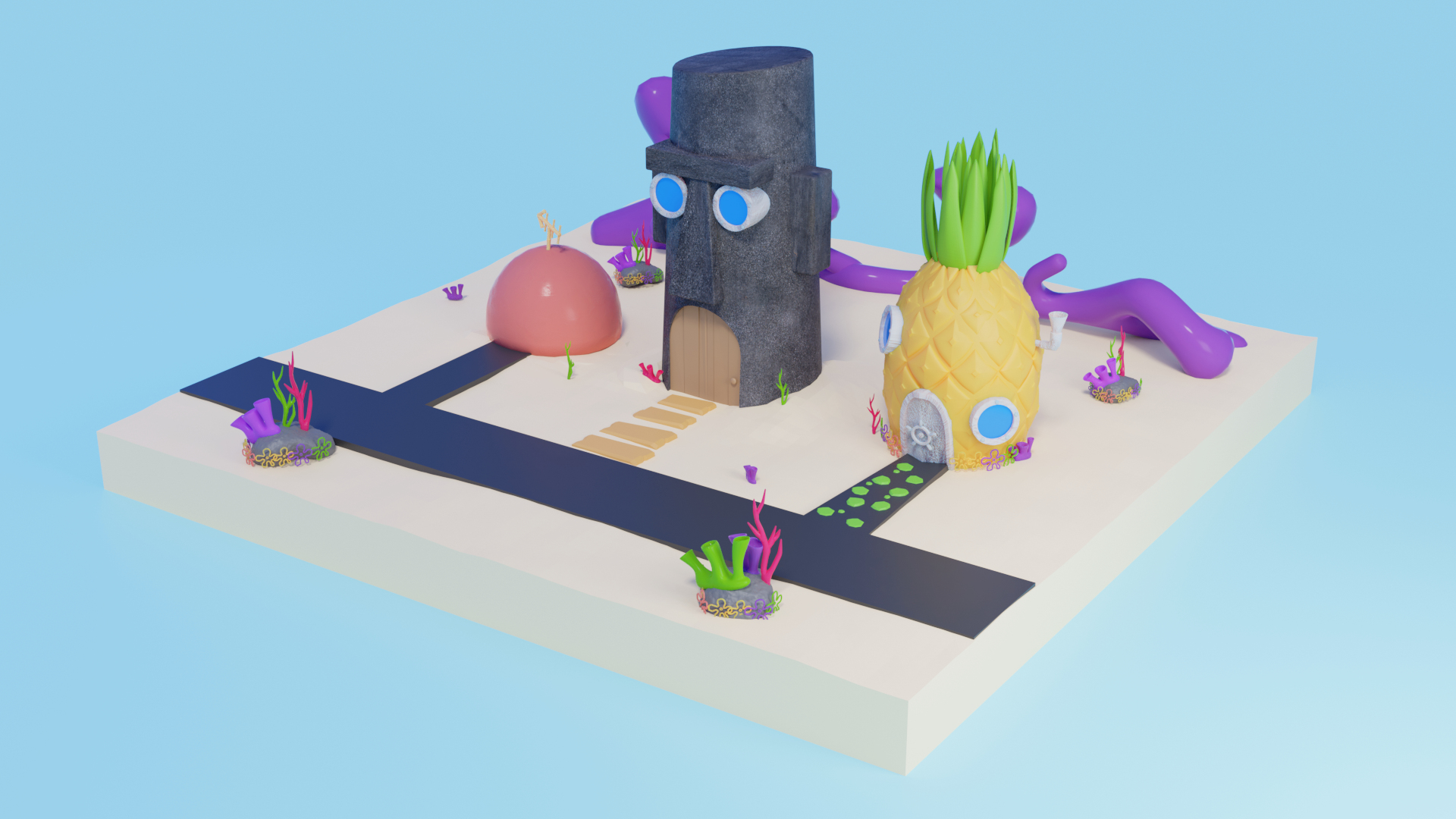 Spongebobs House 3D model - TurboSquid 1918200