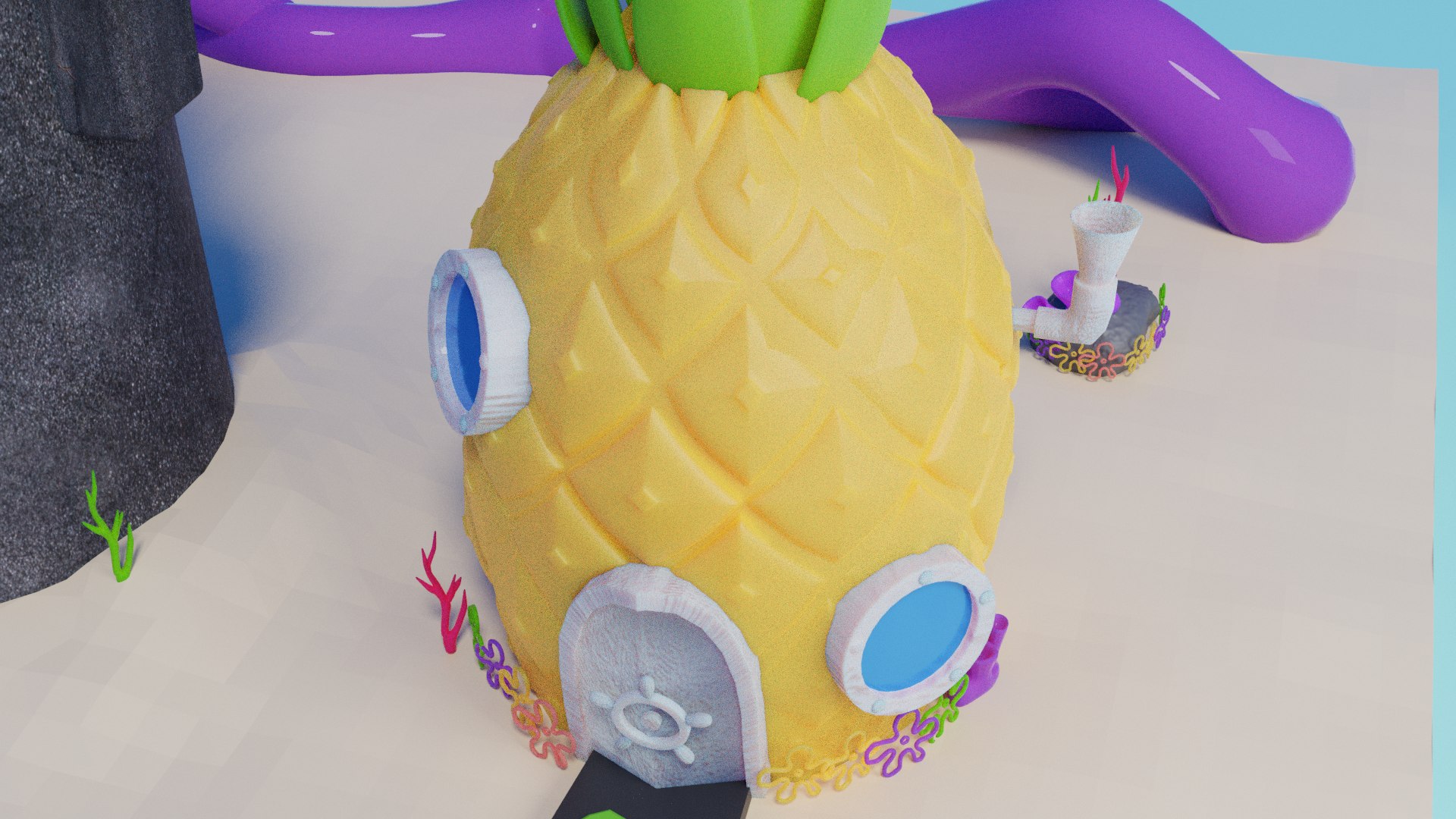 Spongebobs House 3D Model - TurboSquid 1918200