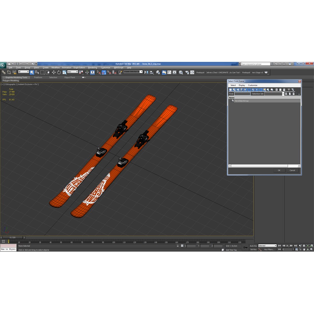 3d snow ski 7 model