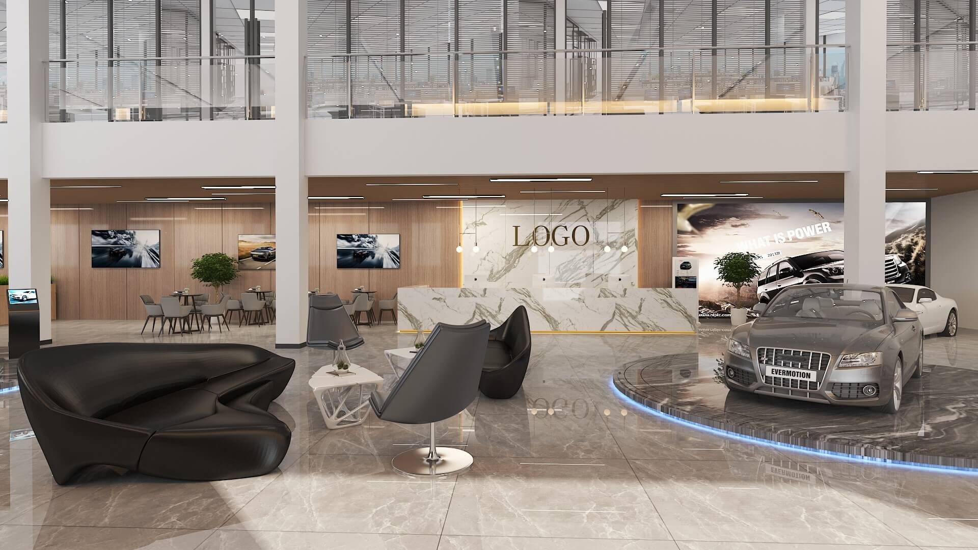 Car Showroom 3D Model - TurboSquid 2245277