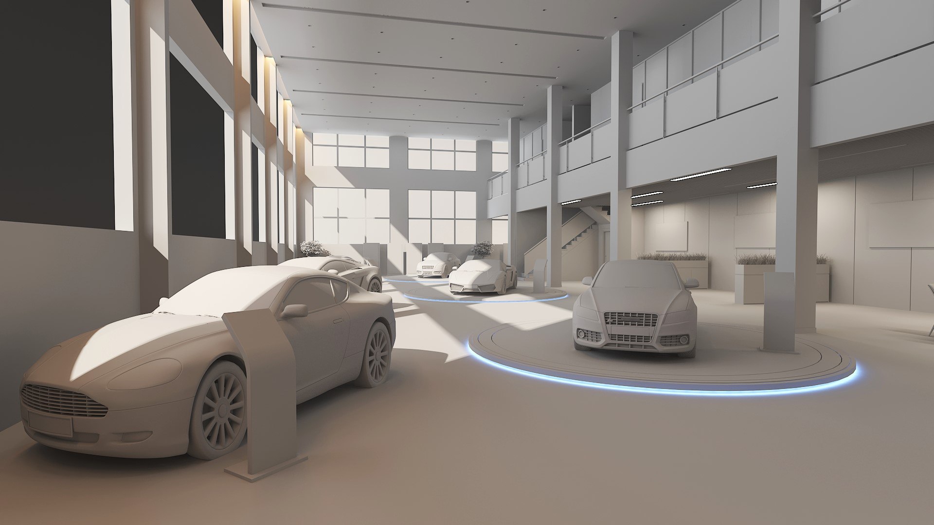 Car Showroom 3D Model - TurboSquid 2245277