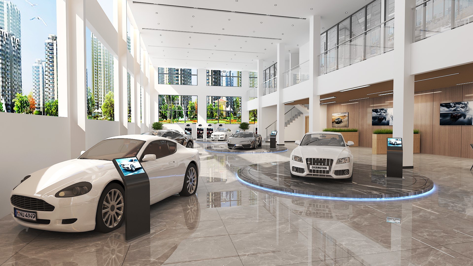 Car Showroom 3D Model - TurboSquid 2245277