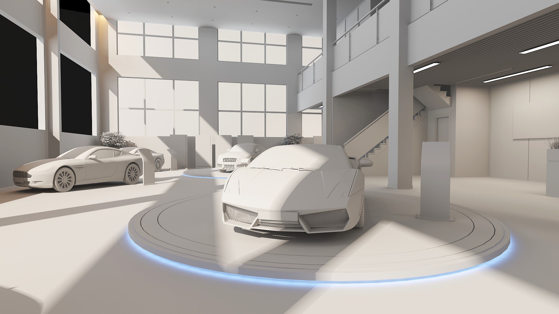 Car Showroom 3D Model - TurboSquid 2245277