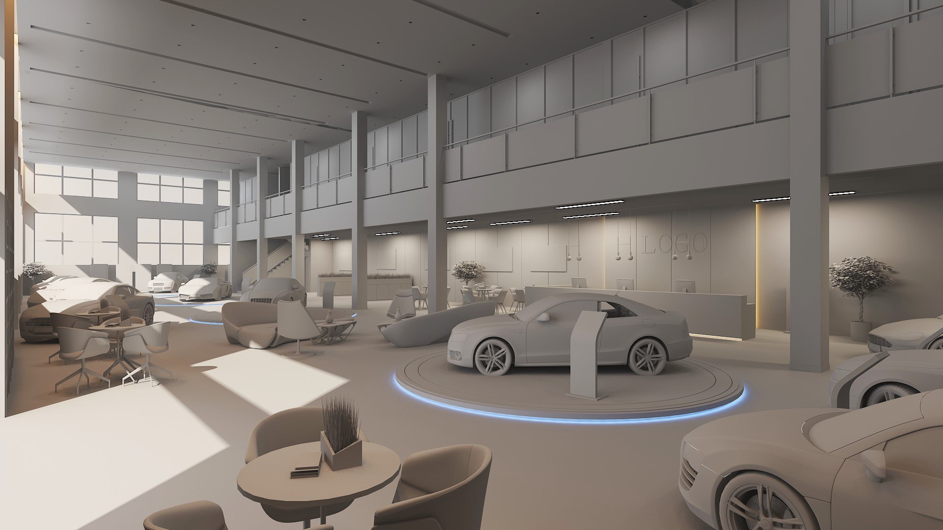 Car Showroom 3D Model - TurboSquid 2245277