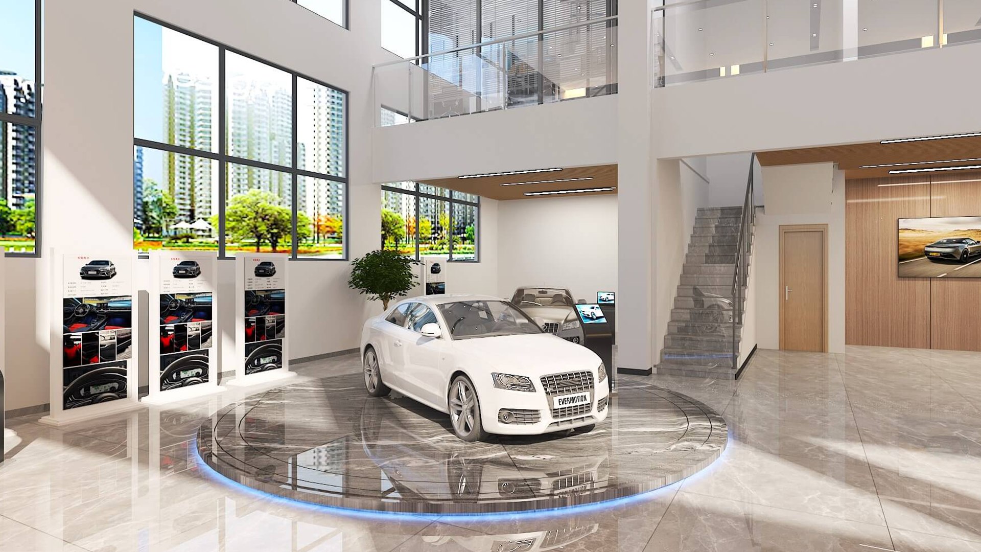 Car Showroom 3D Model - TurboSquid 2245277