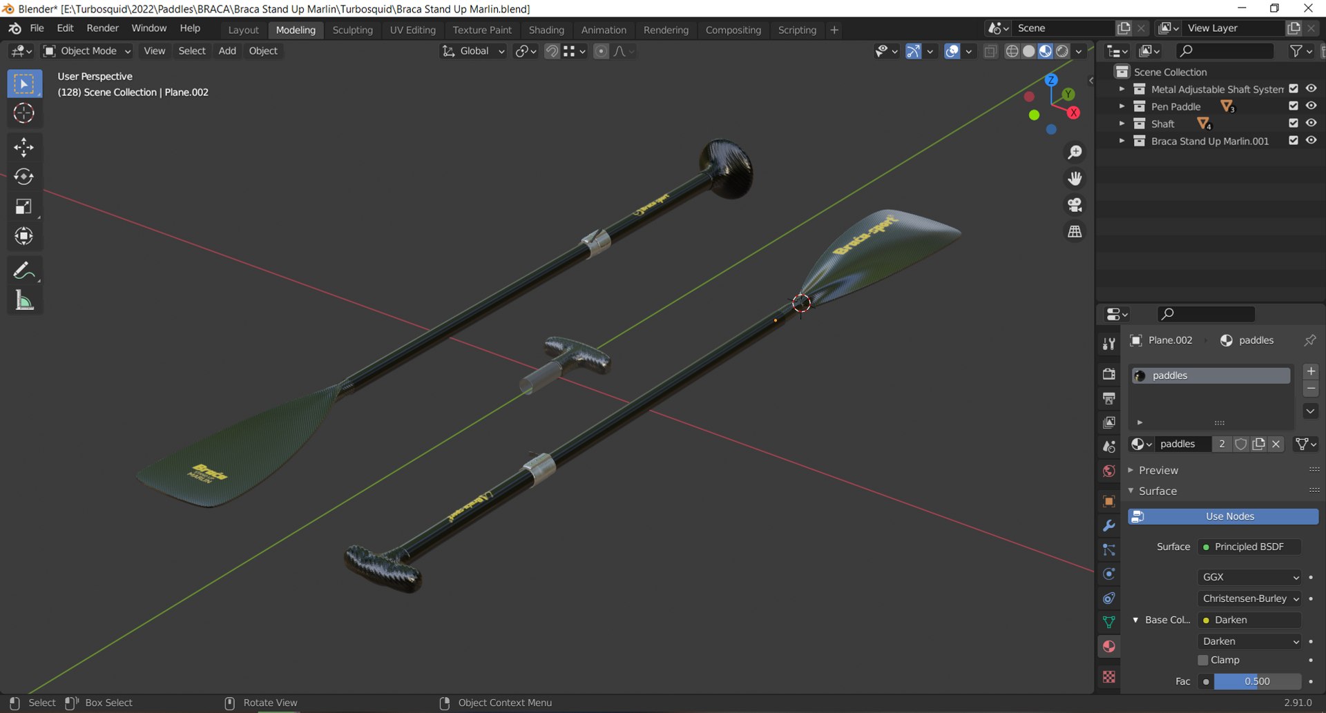 3D Model Paddle Braca Stand Up Marlin Carbon - TurboSquid 1949105