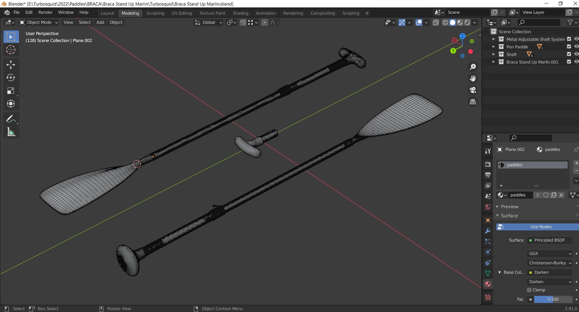 3D Model Paddle Braca Stand Up Marlin Carbon - TurboSquid 1949105