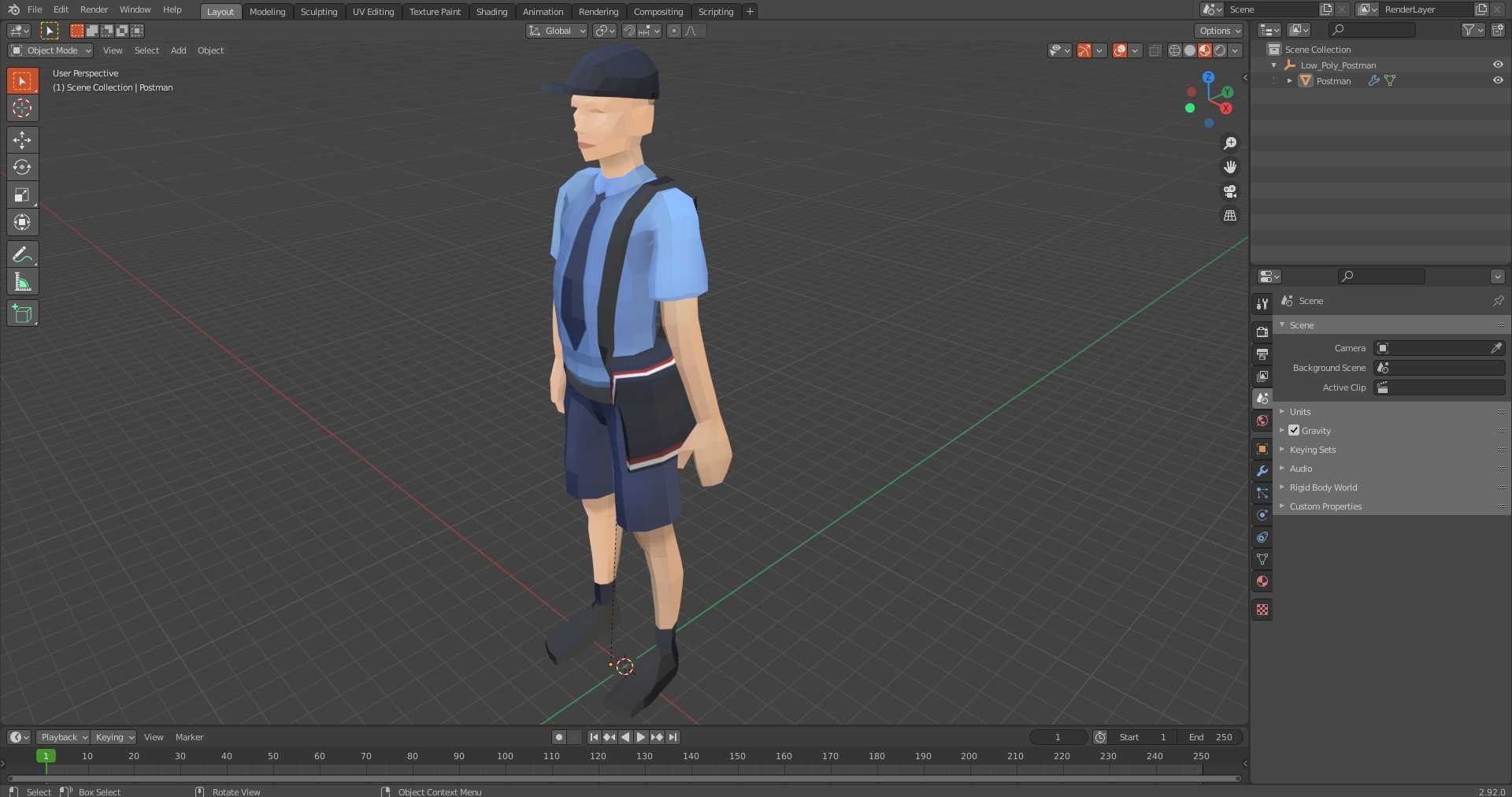 Low Poly Postman 3D Model - TurboSquid 2182900