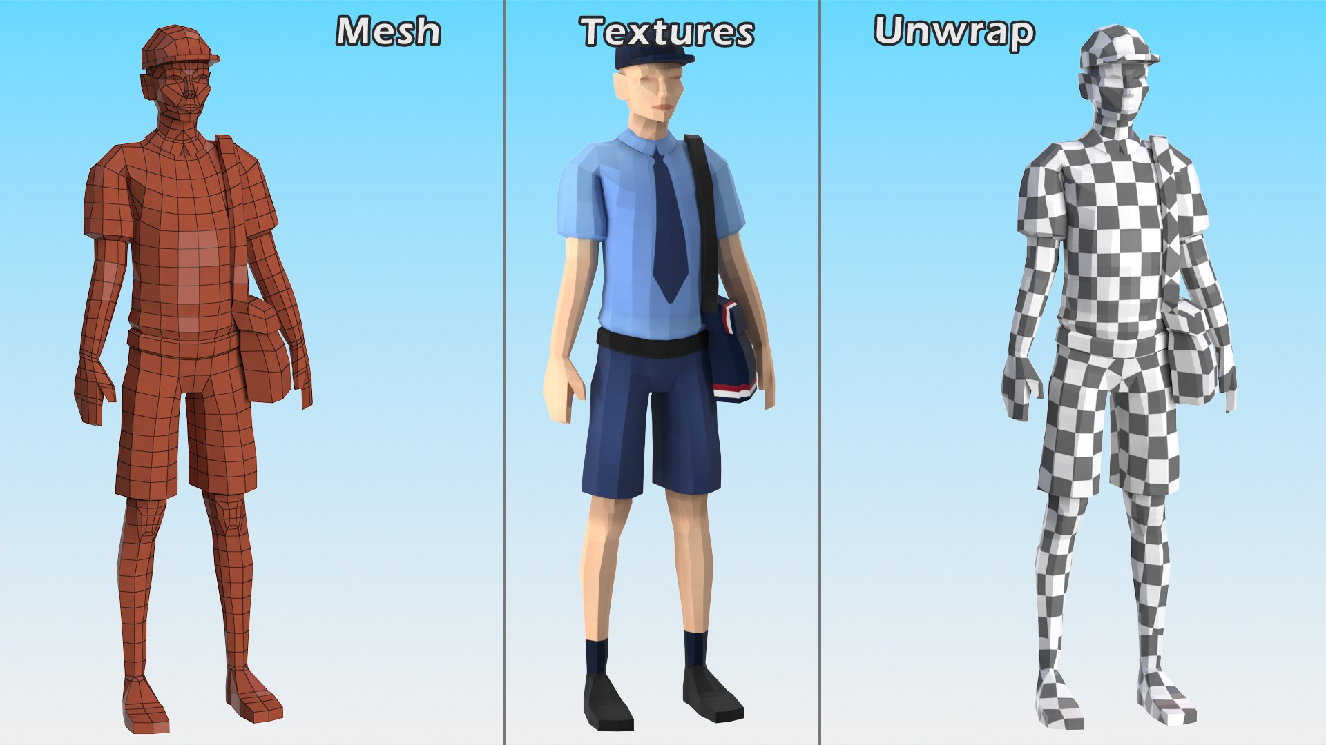 Low Poly Postman 3D Model - TurboSquid 2182900