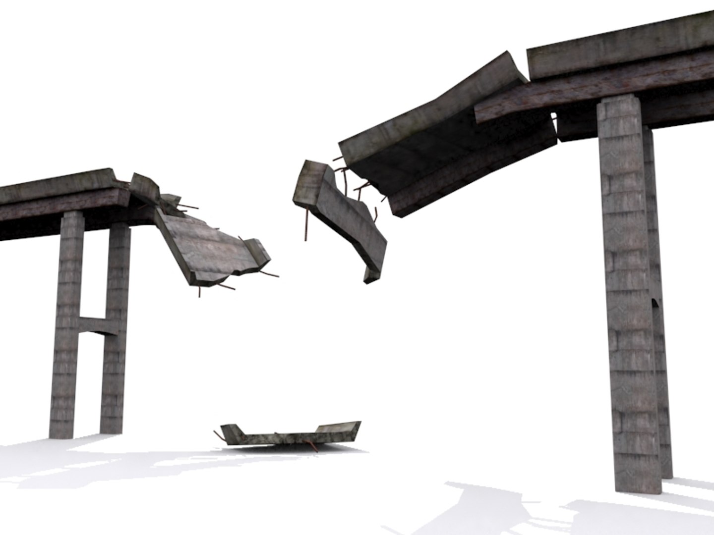 Destroyed Bridge 3ds