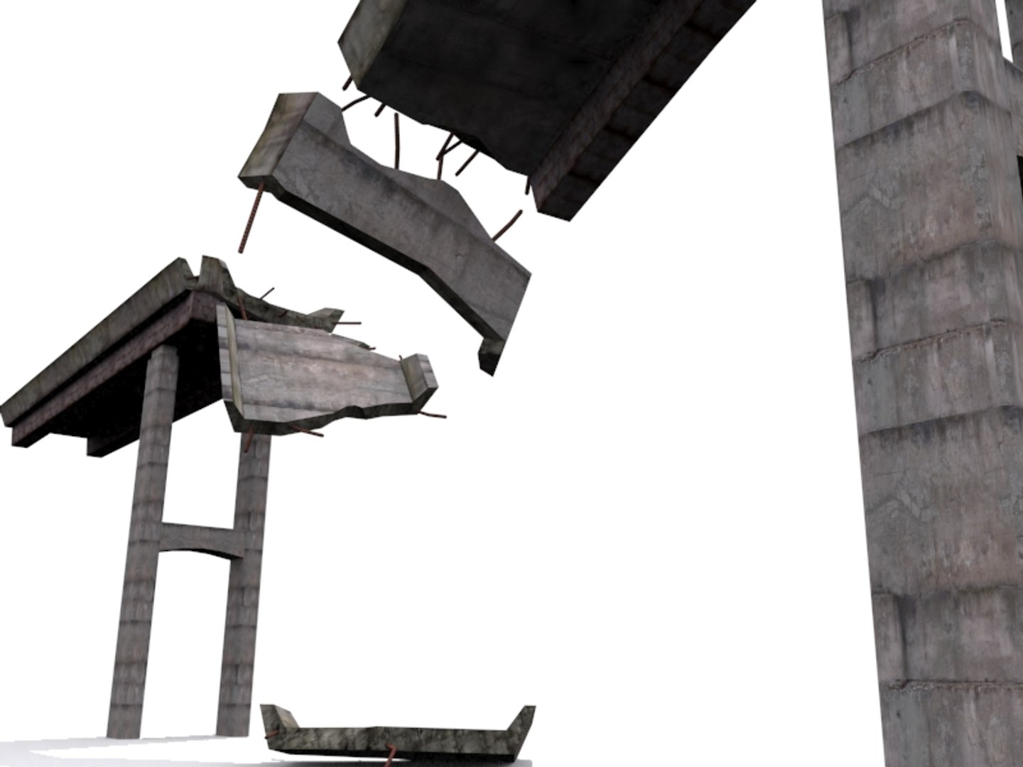 Destroyed Bridge 3ds