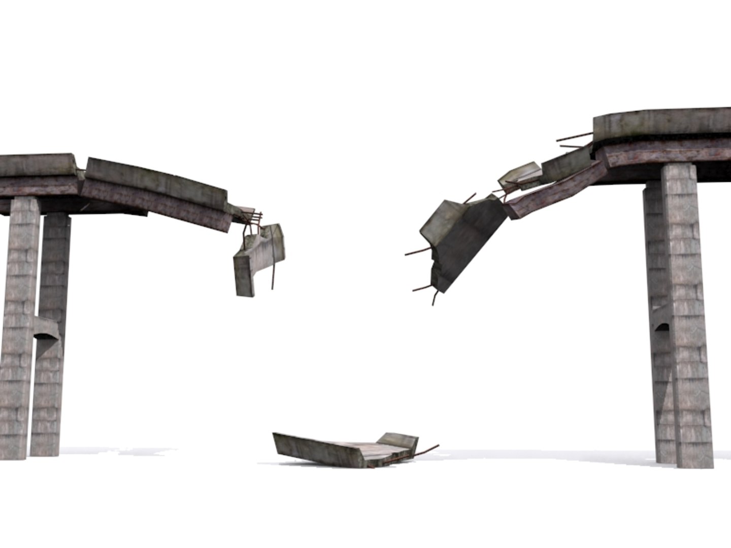 Destroyed Bridge 3ds