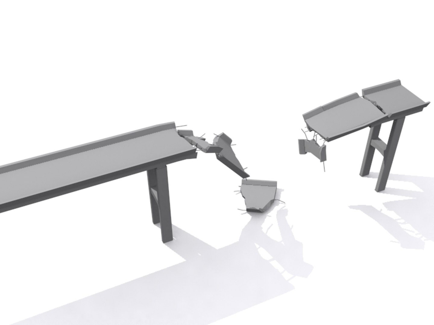 Destroyed Bridge 3ds