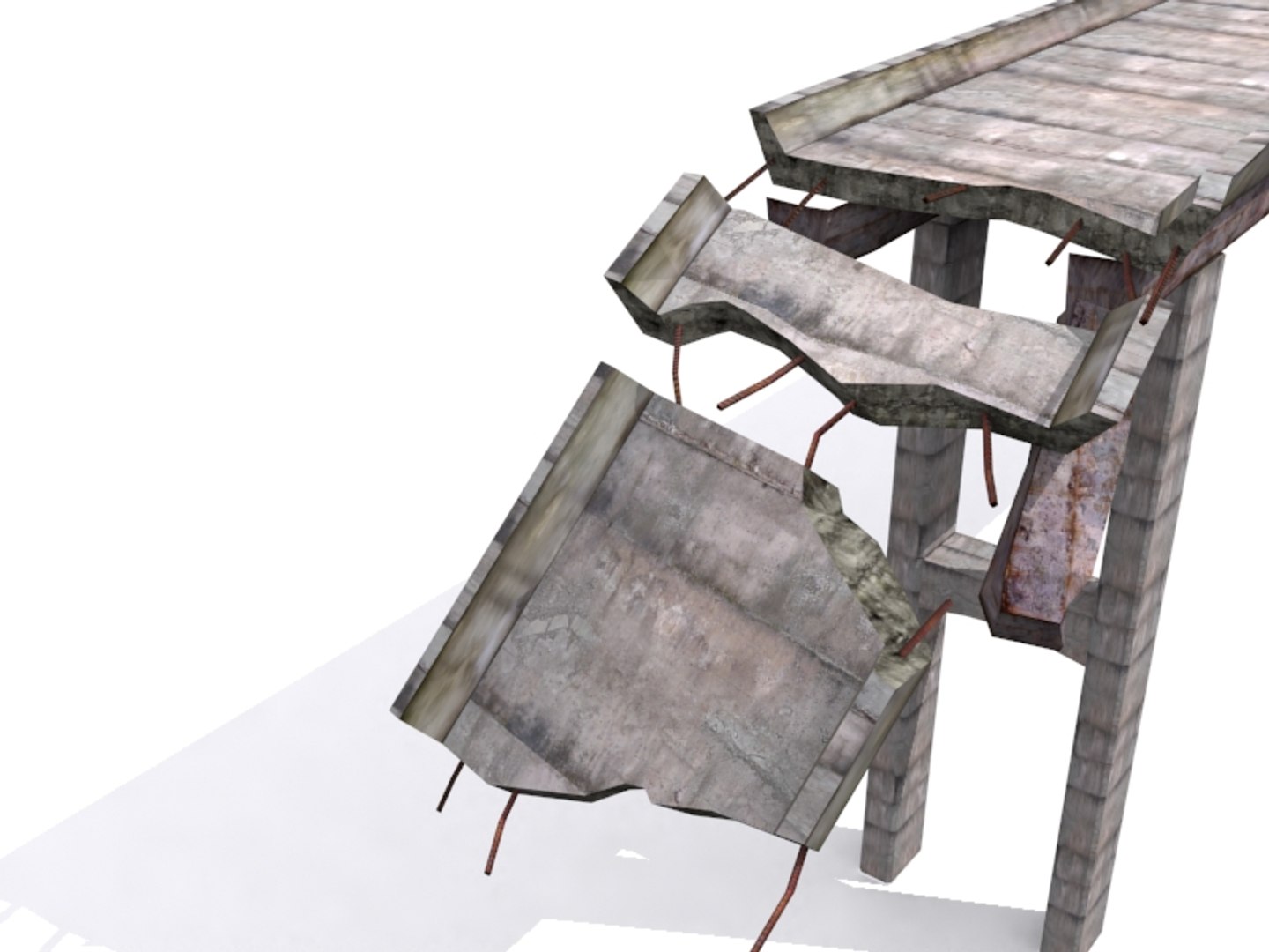 Destroyed Bridge 3ds