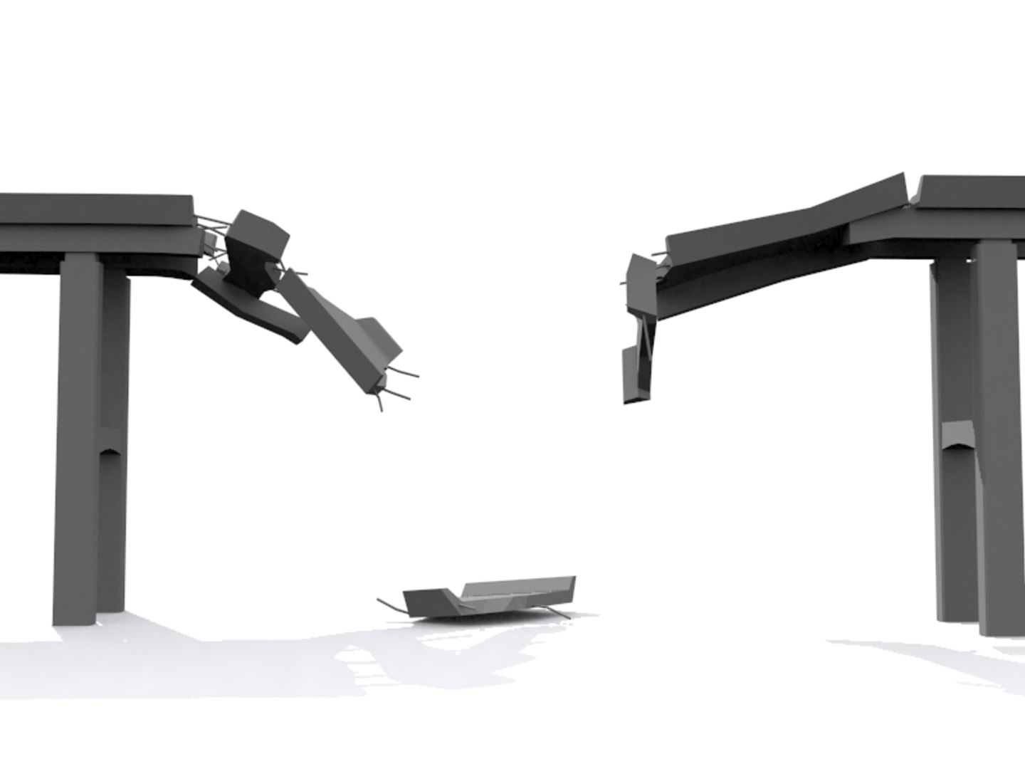 Destroyed Bridge 3ds