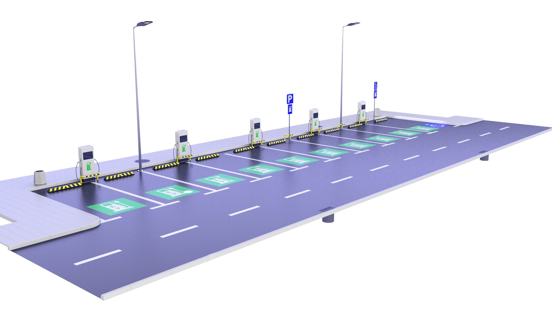 3D Car EV Parking 11 Model - TurboSquid 2257592