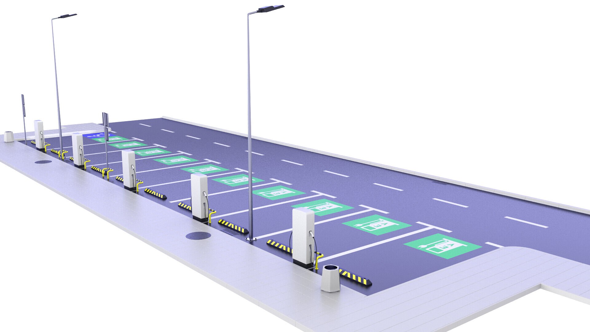 3D Car EV Parking 11 Model - TurboSquid 2257592