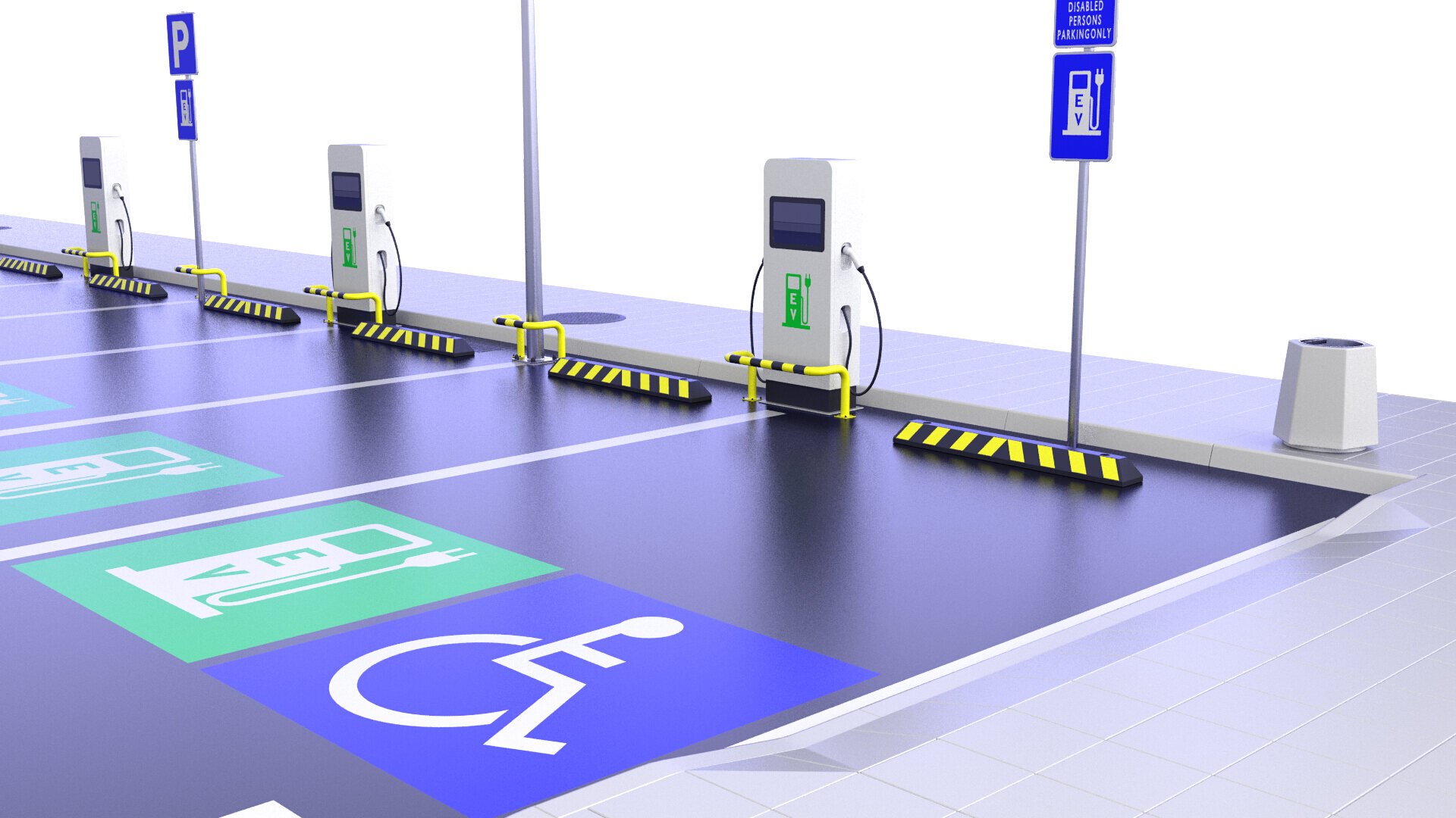 3D Car EV Parking 11 Model - TurboSquid 2257592