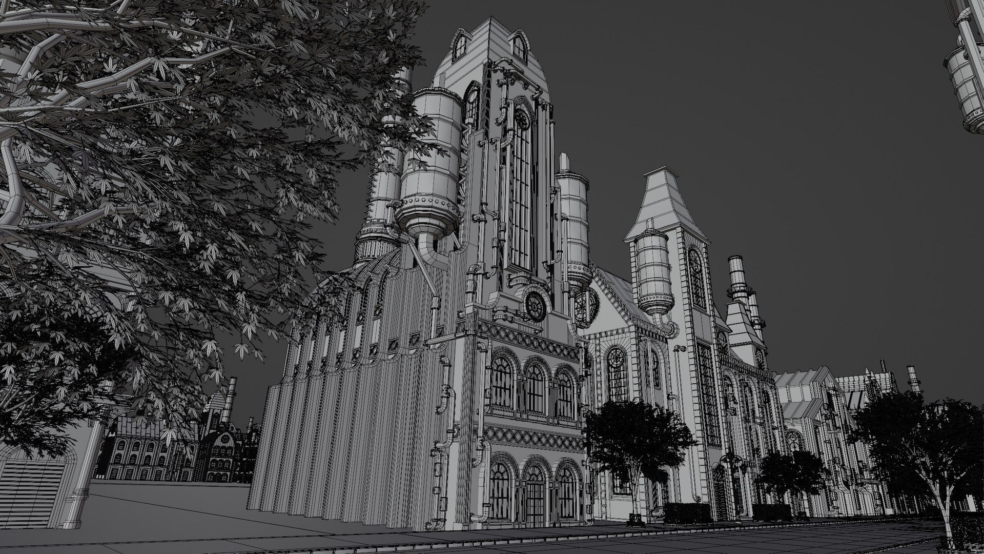 STEAMPUNK INDUSTRIAL BUILDING DEMO SCENE FILE WITH ALL THE ASSET 3D ...